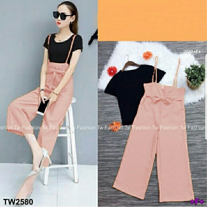 Jual Jumpsuit St Jeremy Wanita Korean Style Modis Modern Kekinian Hitam ...