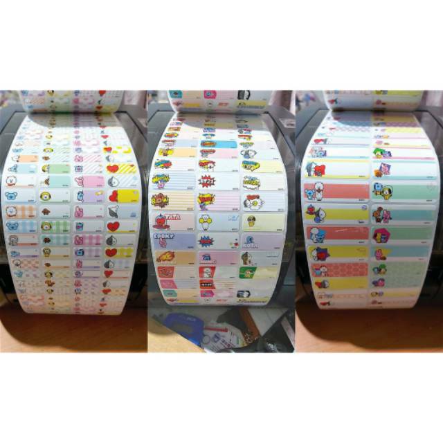 Jual Label nama kpop korea bt21 bts HARGA SUDAH TERMASUK CETAK NAMA ...