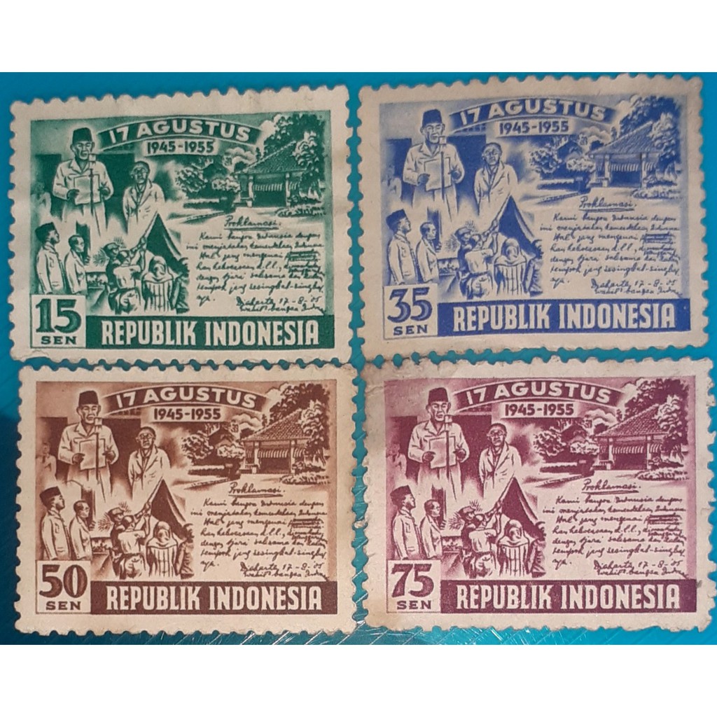 Jual PERANGKO LAMA INDONESIA SERI PROKLAMASI KEMERDEKAAN/CAMPUR DLL ...