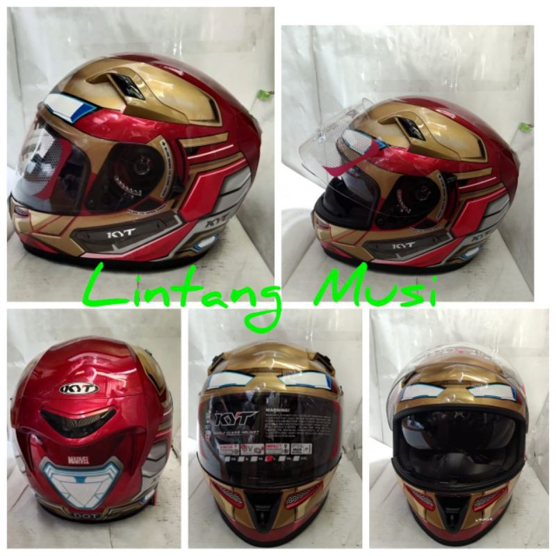 Jual KYT K2 RIDER ironman red maroon gold | Shopee Indonesia