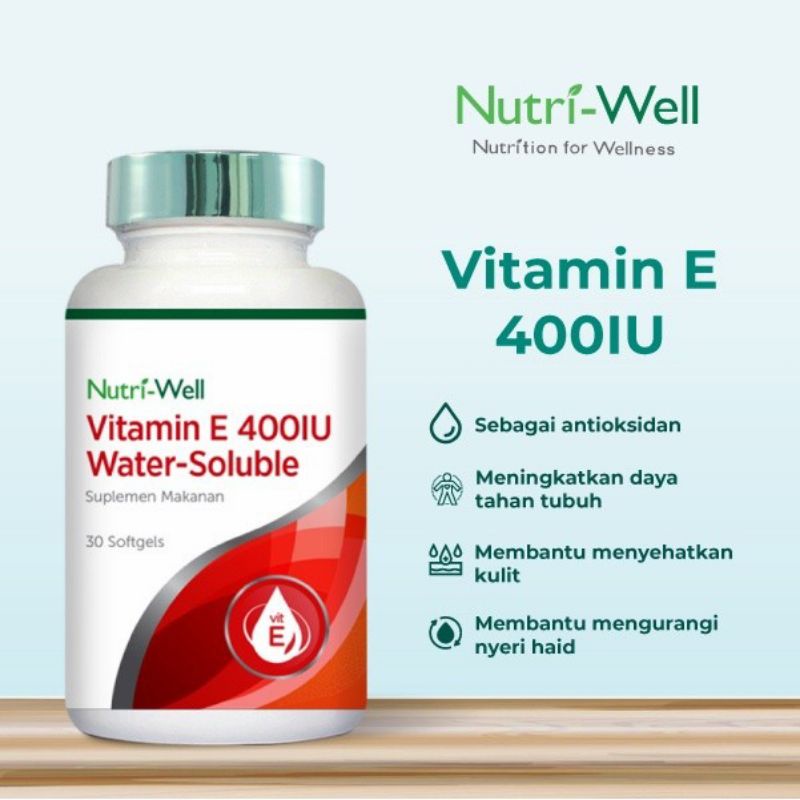 Jual Nutri-well Vitamin E 400 IU 30 Softgel Original Nutriwell | Shopee ...