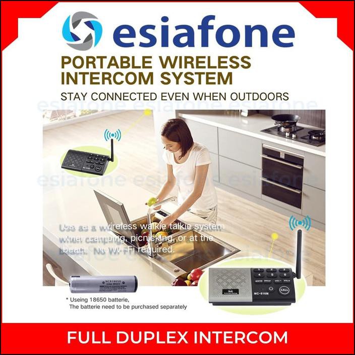 Jual Emacros Wireless Intercom 6 Ch Full Duplex Interkom 4 Pcs By ...