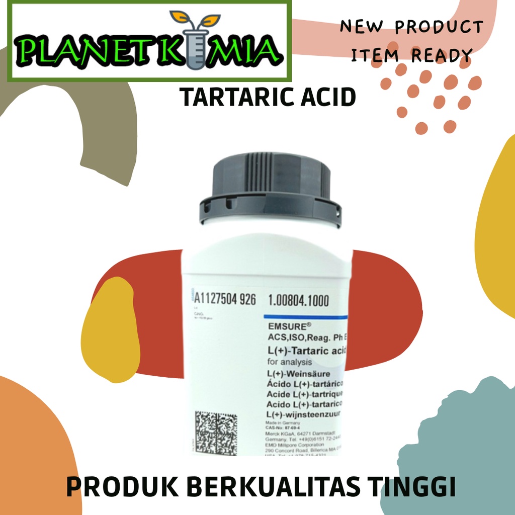 Jual Tartaric Acid / Asam Tartrat Pro Analisa Merck 5 Gram | Shopee ...