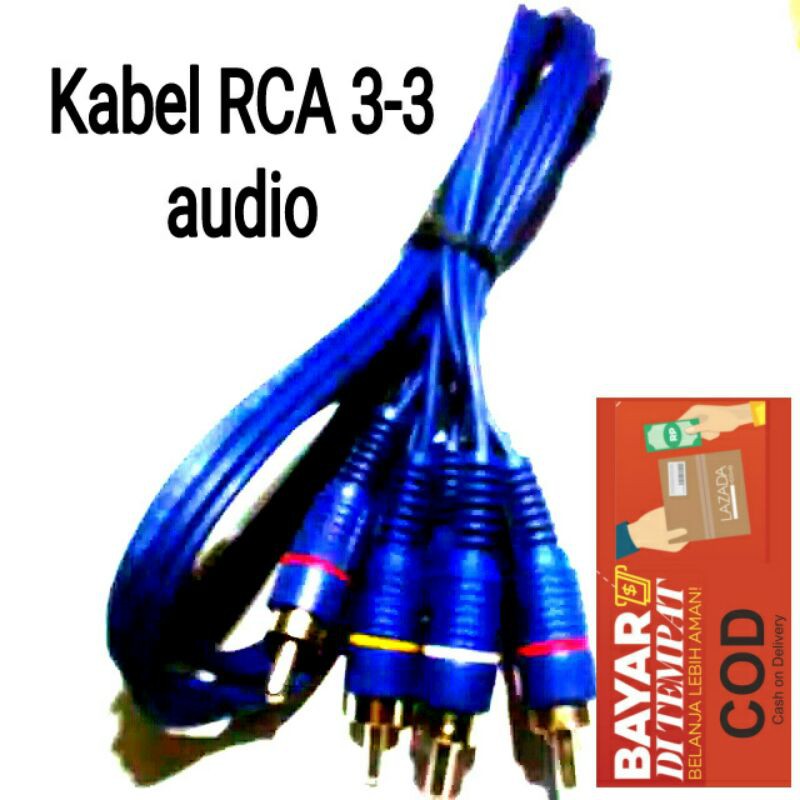 Jual Kabel rca 3 pin rca 3-3 1,5 meter | Shopee Indonesia
