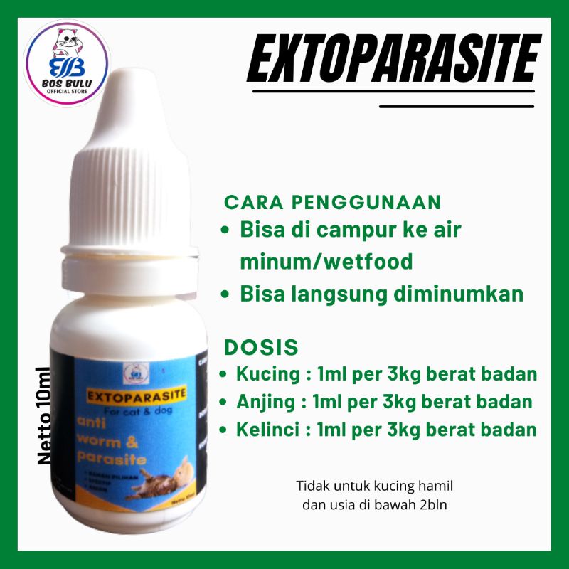 Jual exto parasite obat cacing sacbies gudik kucing 10ml | Shopee Indonesia