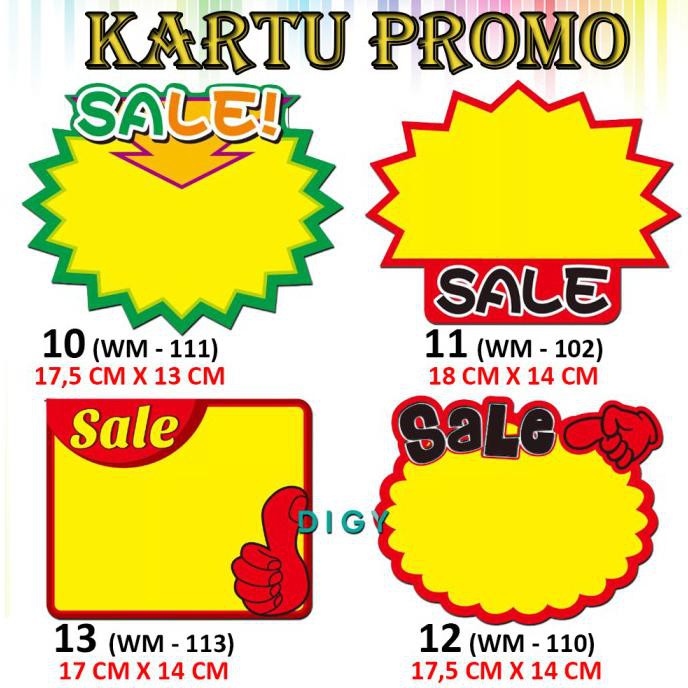 Jual Promo 20 Pcs Kertas Tag/Tanda/Pop Promosi/Iklan Display Harga ...