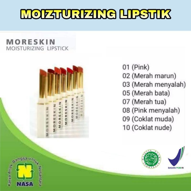 Jual Moreskin Moisturizing Lipstick NASA ORIGINAL Lipstik Moreskin NASA ...