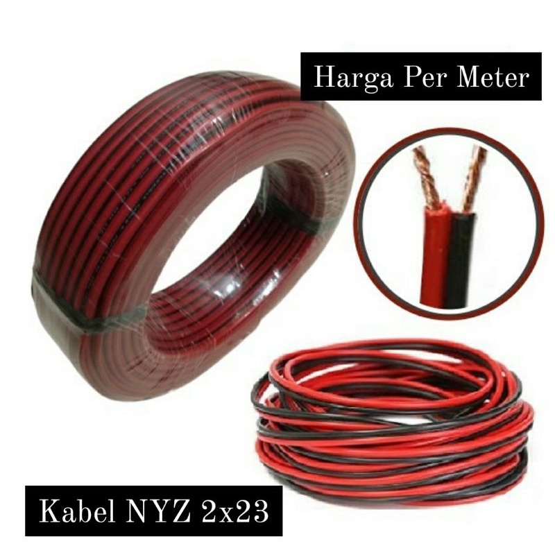 Jual Kabel Listrik NYZ hitam merah Serabut 2x20 Kabel Audio (Per Meter ...