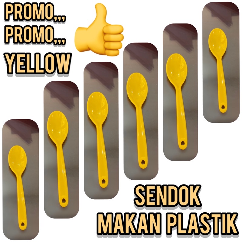 Jual Sendok Makan Plastik Warna Kuning Uk 17 Cm ( 6 Pcs ) | Shopee ...