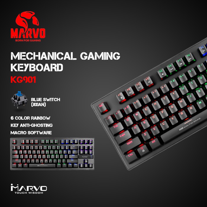 Jual Keyboard Gaming Marvo KG901 - RGB Blue Switch Mechanical Driver ...