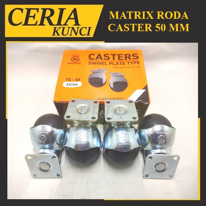 Jual Roda Kursi Bulat 2 Inch Roda Caster Type TG50 Roda Karet 50mm ...