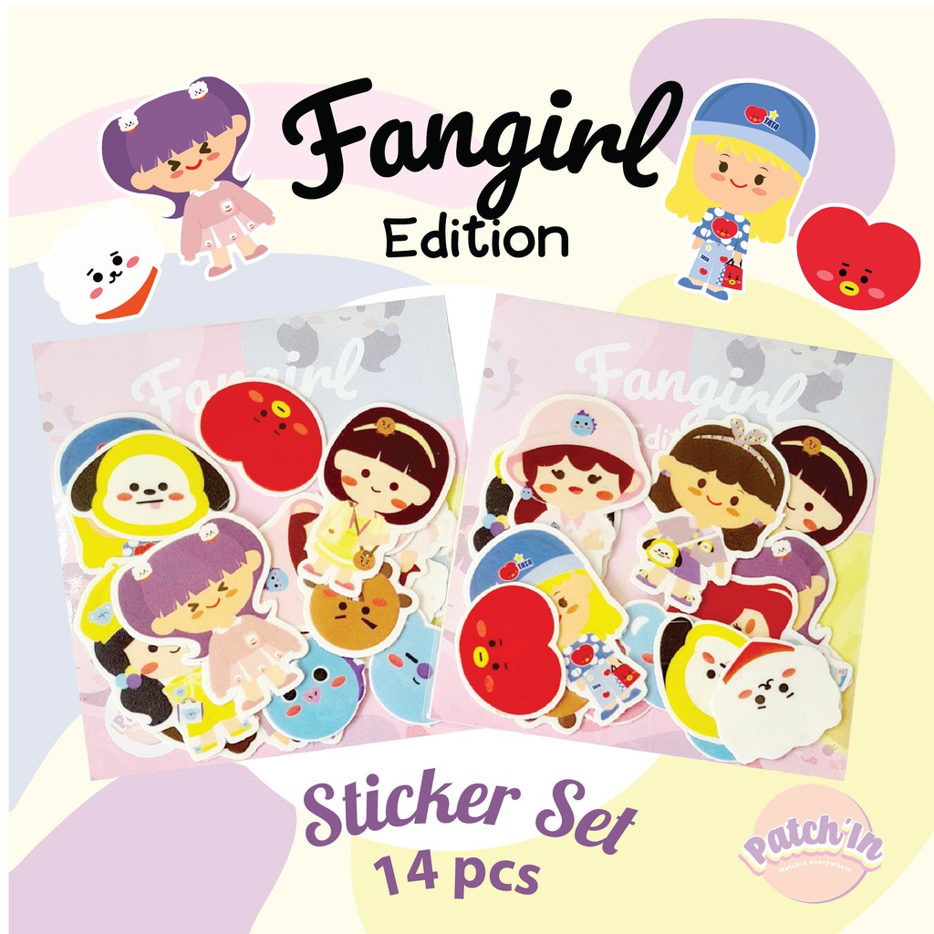 Jual Sticker Set FANGIRL BT21 Stiker lucu | Shopee Indonesia