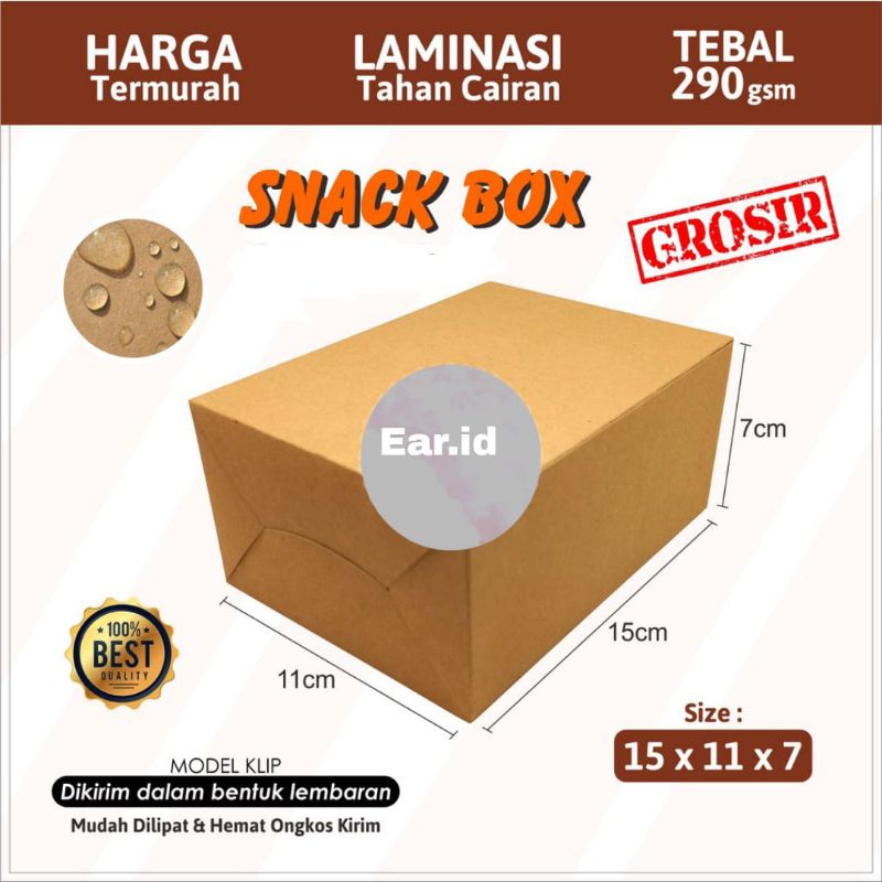 Jual Dus Snack Box Kraft 290gsm Kotak Kue Kotak Snack Kotak Makanan ...