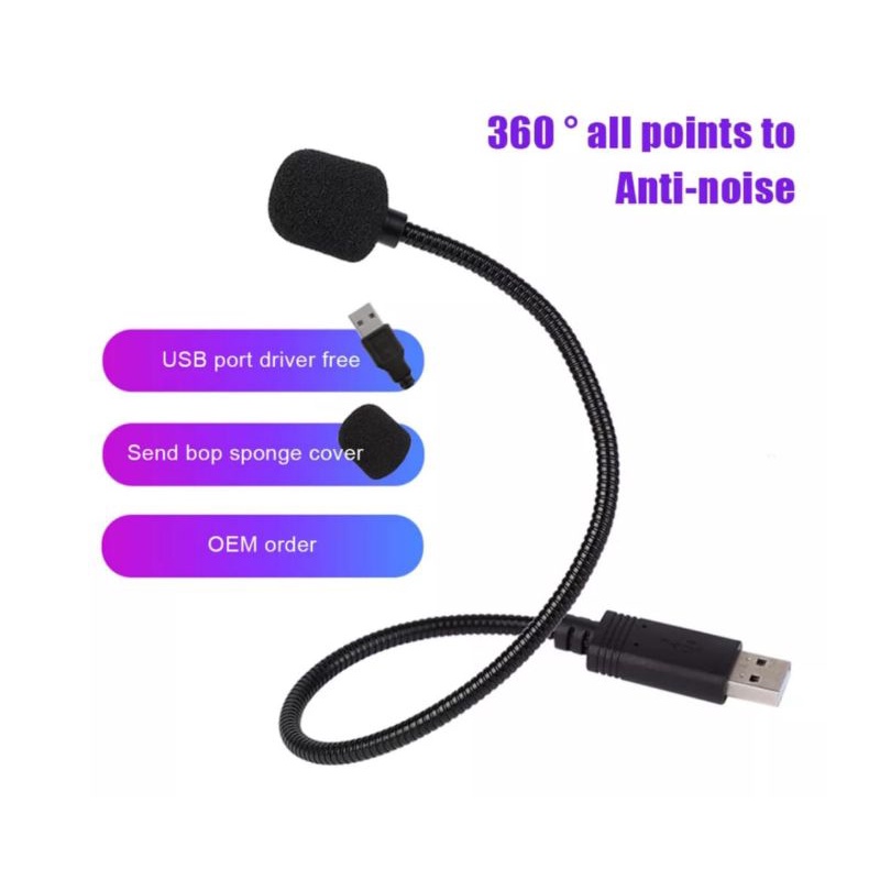 Jual USB mic microphone flexible laptop 3.5mm PC komputer Jack colokan ...