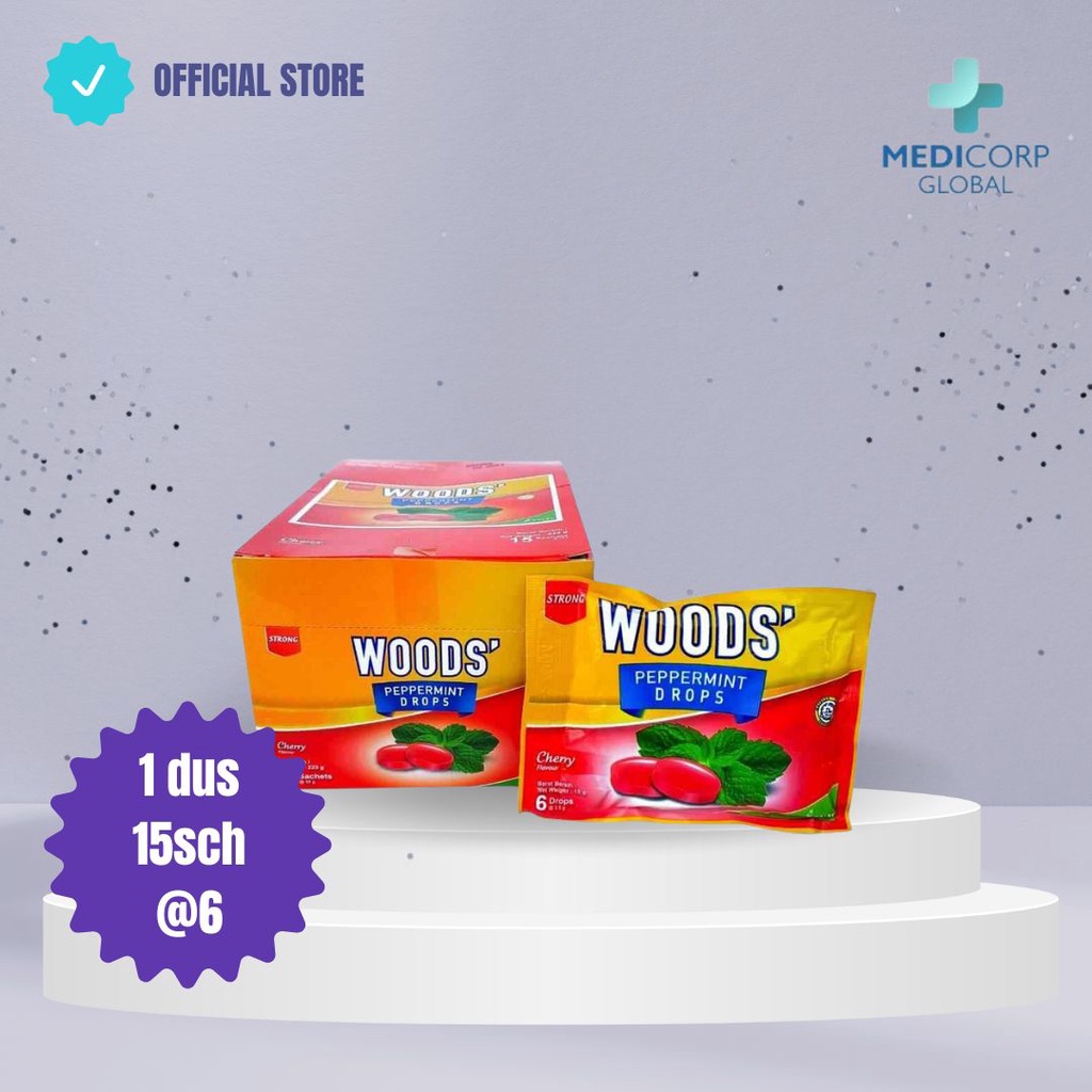 Jual Woods lozenges cherry permen obat batuk pelega tenggorokan 1 box ...
