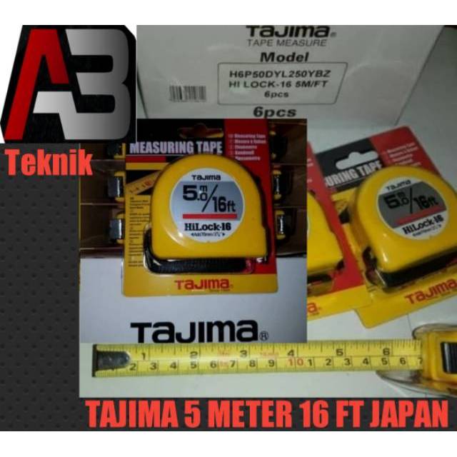 Jual TAJIMA Meteran Rol 5 Meter 16 Ft TAJIMA HILOCK -16 Measuring Tape ...
