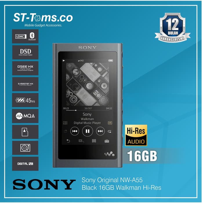 Jual Sony Original NW-A55 / NW A55 NWA55 Grayish Black 16GB Walkman Hi ...
