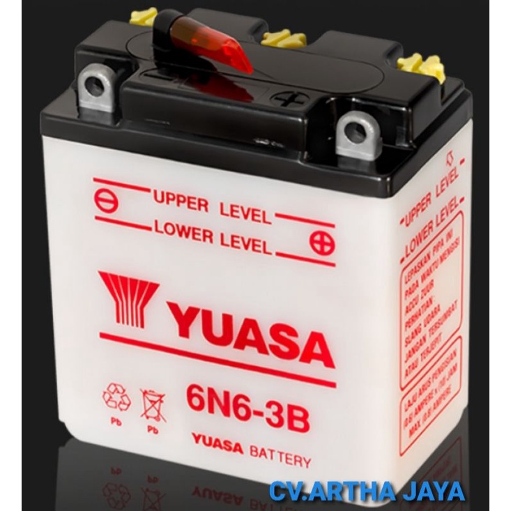 Jual AKI / ACCU YUASA 6N6-3B (BASAH) 6V-6AH / 6 VOLT - 6 AMPERE ( CB ...