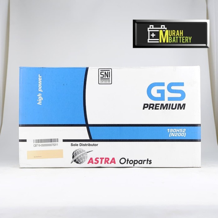 Jual AKI GS PREMIUM ASTRA N200 / 190H52 Aki Basah 12V / 200Ah | Shopee Indonesia