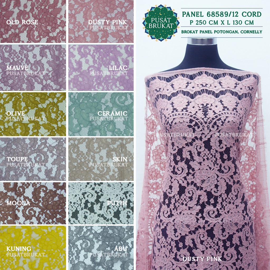 Jual KAIN BROKAT PANEL SEMI ITALY PRANCIS KATUN TIRTA SARI CORNELI ...