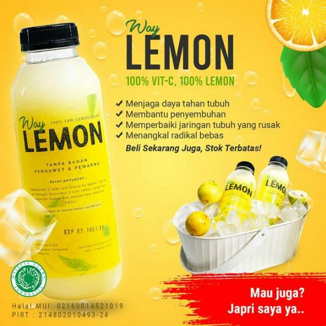 Jual Jus Perasan Buah Lemon Vitamin C Way Lemon 500 ml | Shopee Indonesia