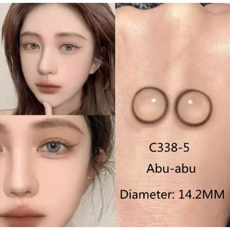 Jual (COD) 1 Pasang Lensa Kotak Warna Soflens Korea Coklat Abu | Shopee ...