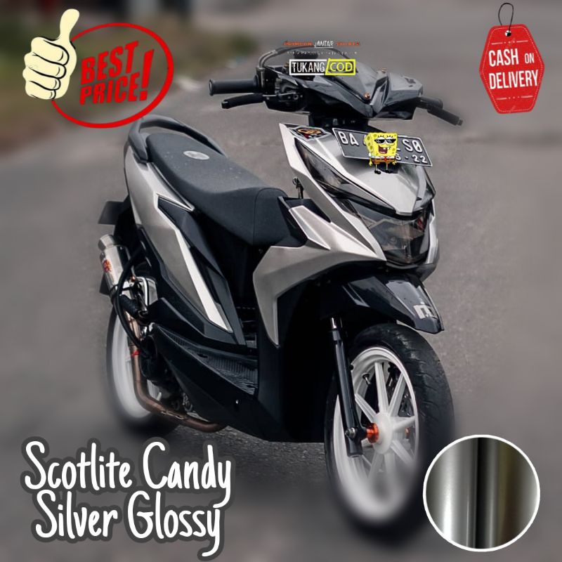 Jual Sticker Scotlite Silver Candy Glossy Scotlite Motor Scotlite Motor ...