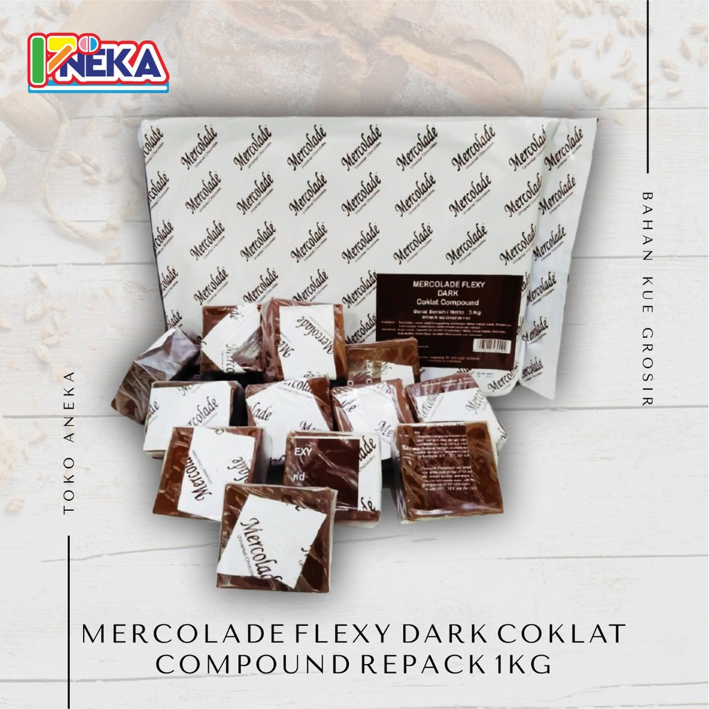 Jual Mercolade Flexy Dark Cokelat Compound Repack 1Kg | Shopee Indonesia