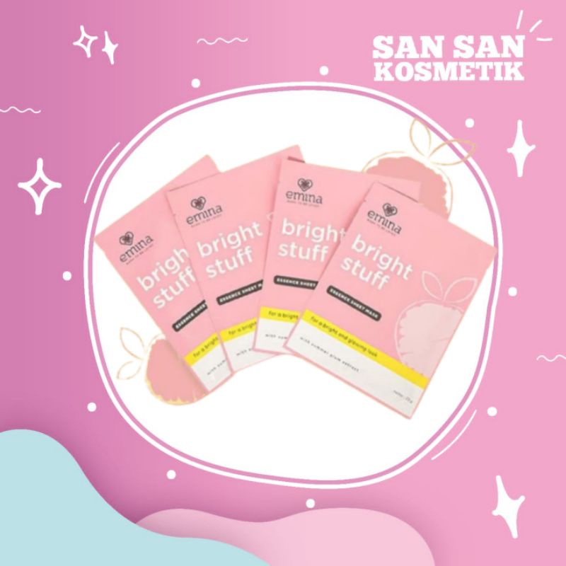 Jual Emina Bright Stuff Essence Sheet Mask 23g | Shopee Indonesia