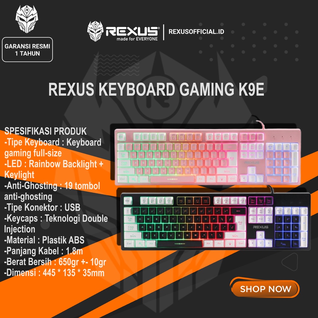Jual Keyboard kyboard gaming mechanical USB RGB Laptop PC murah Rexus ...