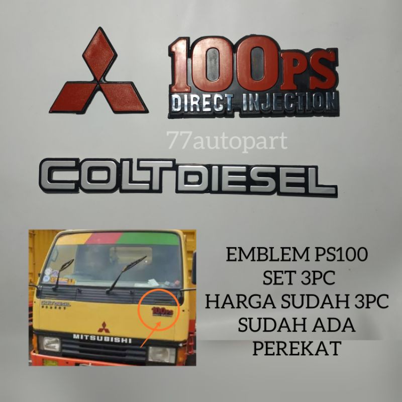 Jual Emblem logo ps100 colt diesel set 3pc | Shopee Indonesia