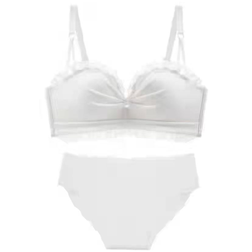 Jual HOHO_HWANG (B-130) bra set Cute small thin chest bra sexy halfcup ...