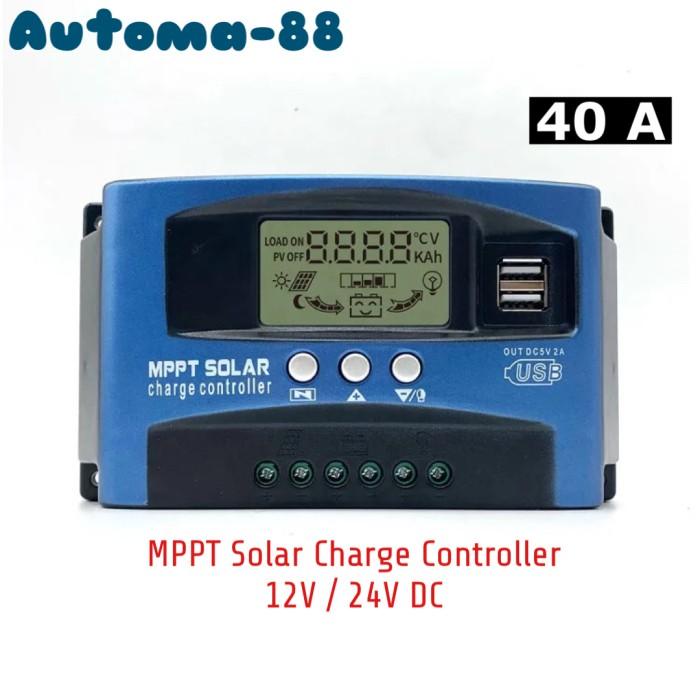 Jual Solar Charge Controller MPPT 40A 12V 24V 40 Ampere Panel Surya ...