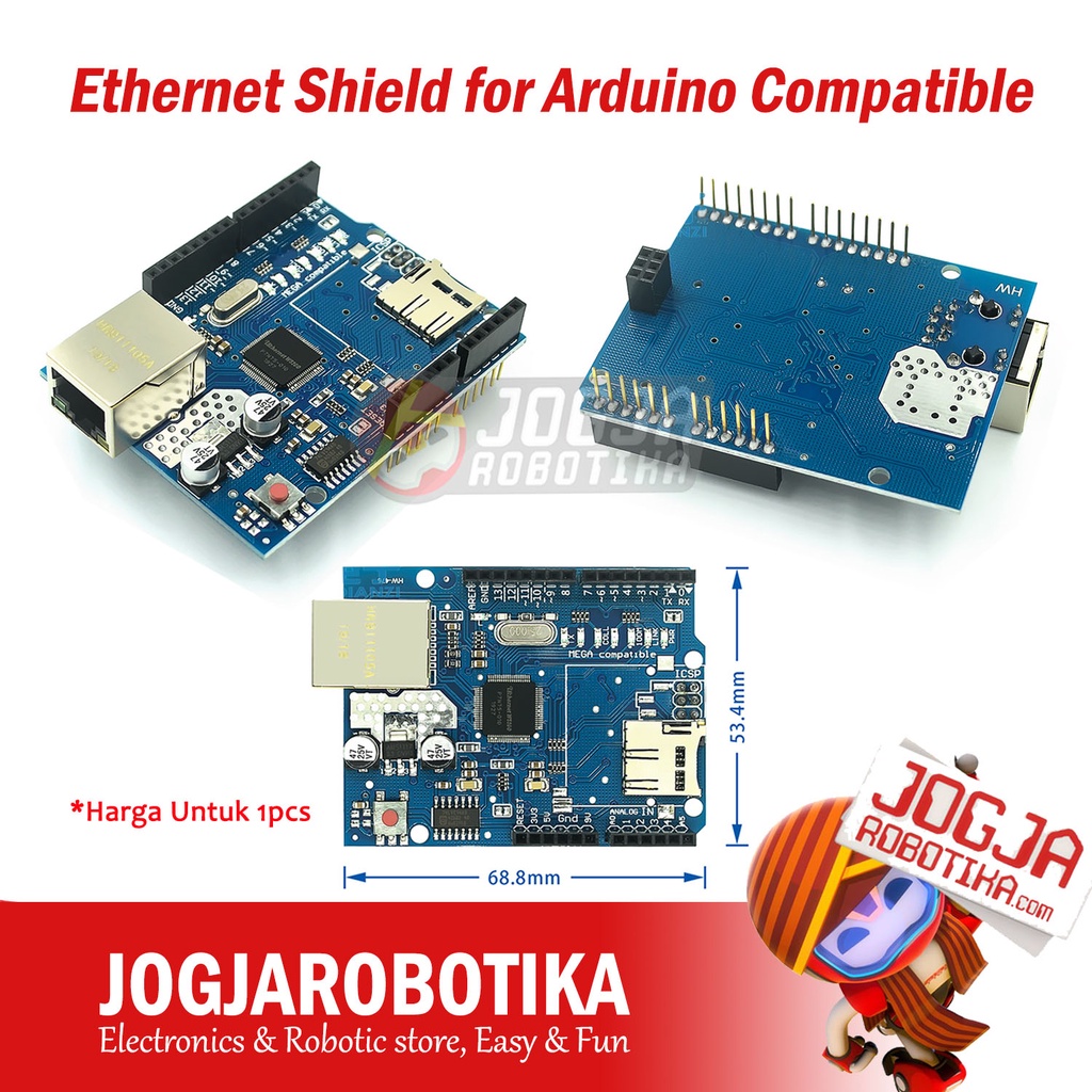 Jual Ethernet Shield W5100 Development Board Module For Arduino Uno & Mega | Shopee Indonesia