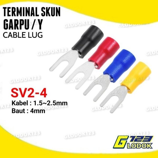 Jual Terminal Kabel Sekun Cable Skun Y Garpu Spade Isolasi Insulated SV2-4 | Shopee Indonesia