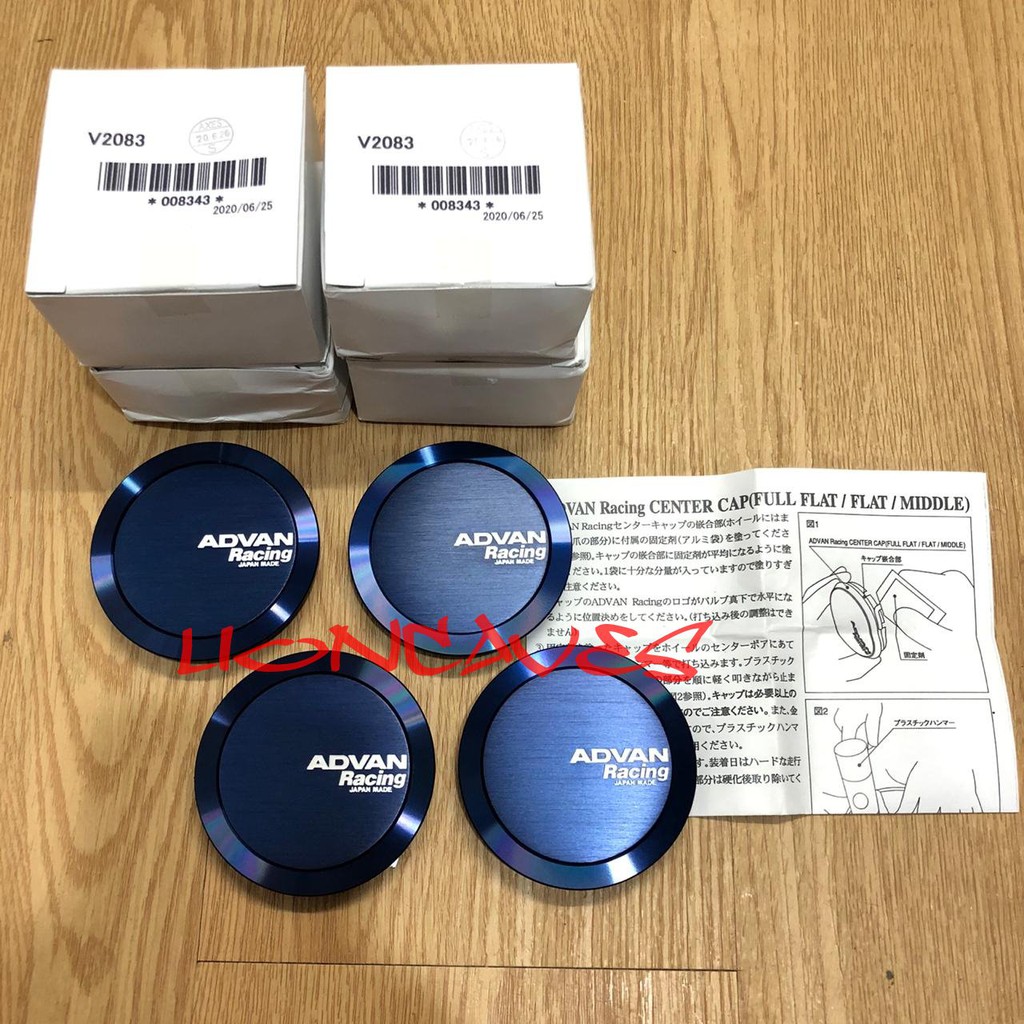 Jual Original Advan Racing Center Cap Blue Full Flat Dop Velg - Made in ...