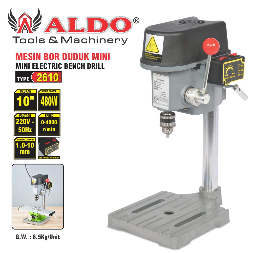 Jual Mesin Bor Duduk Mini Type 2610 merk ALDO | Shopee Indonesia