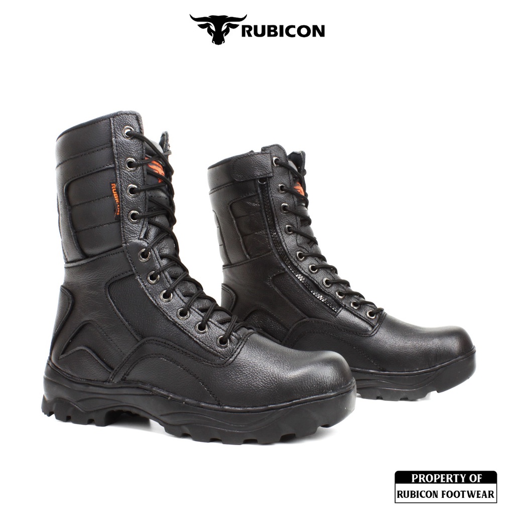 Jual Rub Track Cyber Black Sepatu Boots Tactical Pria Safety Ujung Besi ...