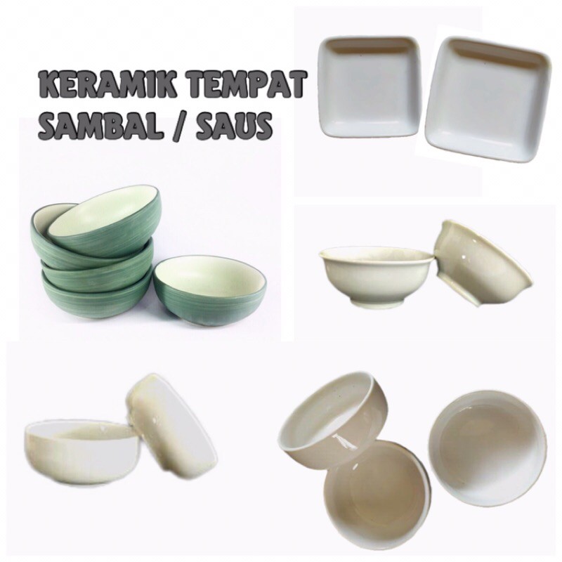 Jual Keramik Tempat / Wadah Sambal Sambel Saus Saos Kecap Kaldu Bumbu ...