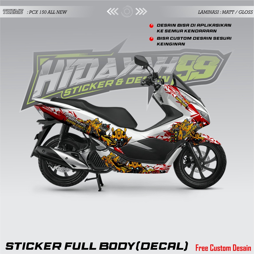 Jual STIKER STICKER SETIKER DECAL PCX FULL CUSTOM BUMBLEBEE ...
