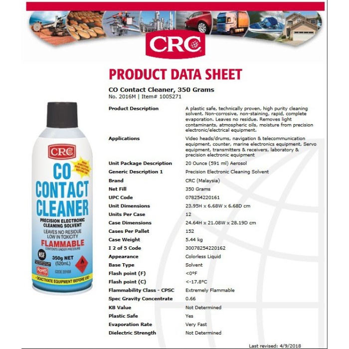 Jual CRC CO Contact Cleaner 350gr 520mL | Shopee Indonesia
