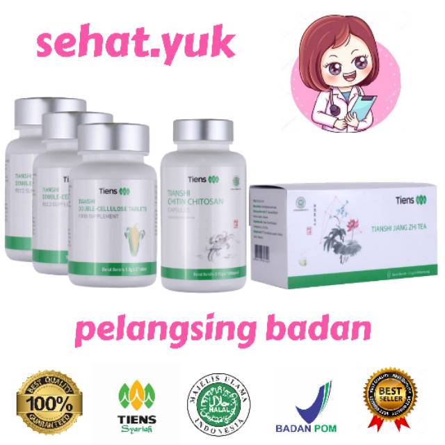 Jual Pelangsing Badan TIENS Pasti Ampuh (1 Teh,3 Double Cellulose, 1 ...