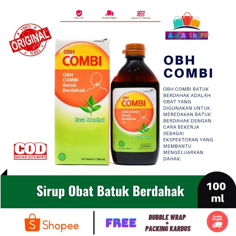 Jual OBH COMBI Sirup Obat Batuk Berdahak Rasa Mentol 100ml | Shopee ...