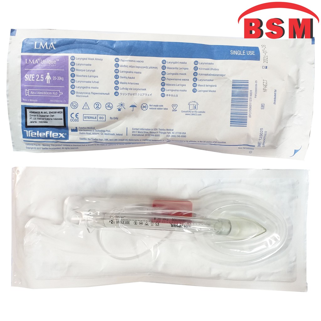 Jual LMA 2 koma 5 Unique Alat Bantu Pernafasan Laryngeal Mask Airway ...