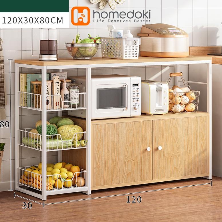 Jual HOMEDOKI RAK DAPUR SUSUN MINIMALIS RAK OVEN MICROWAVE BUMBU DAPUR ...