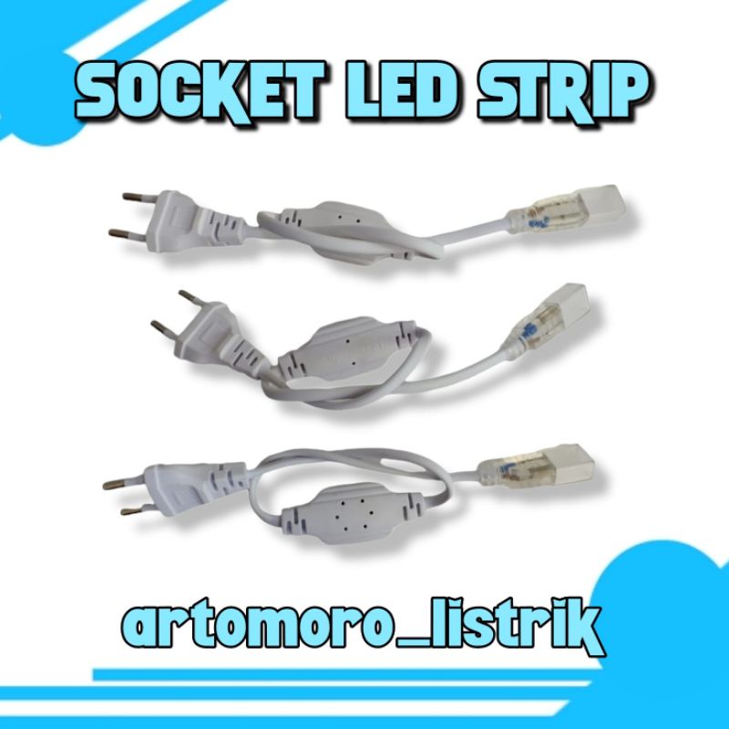 Jual Adaptor Socket LED Strip 5050 220V /Adaptor Lampu LED Selang ...