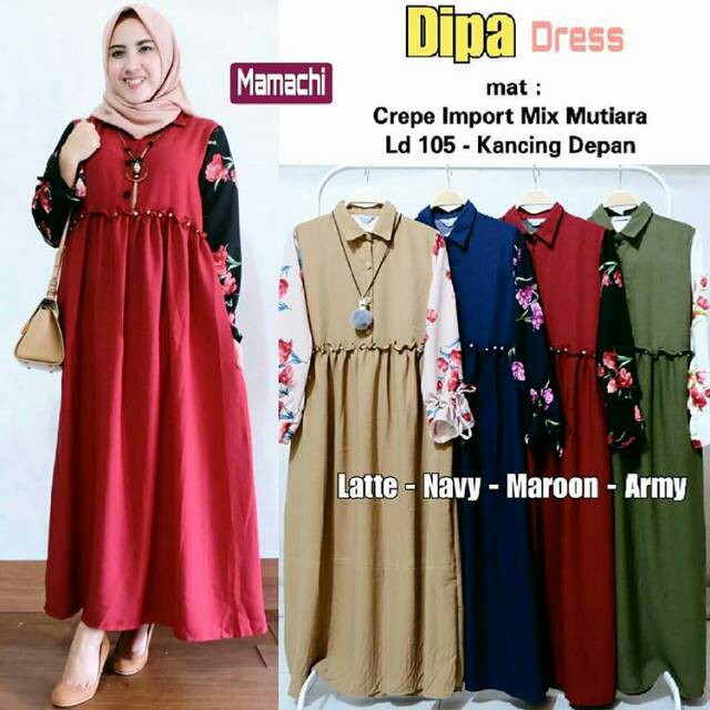 Jual DIPA DRESS Balotelly Motif Kombinasi Warna Pada Bagian Atas Baju ...