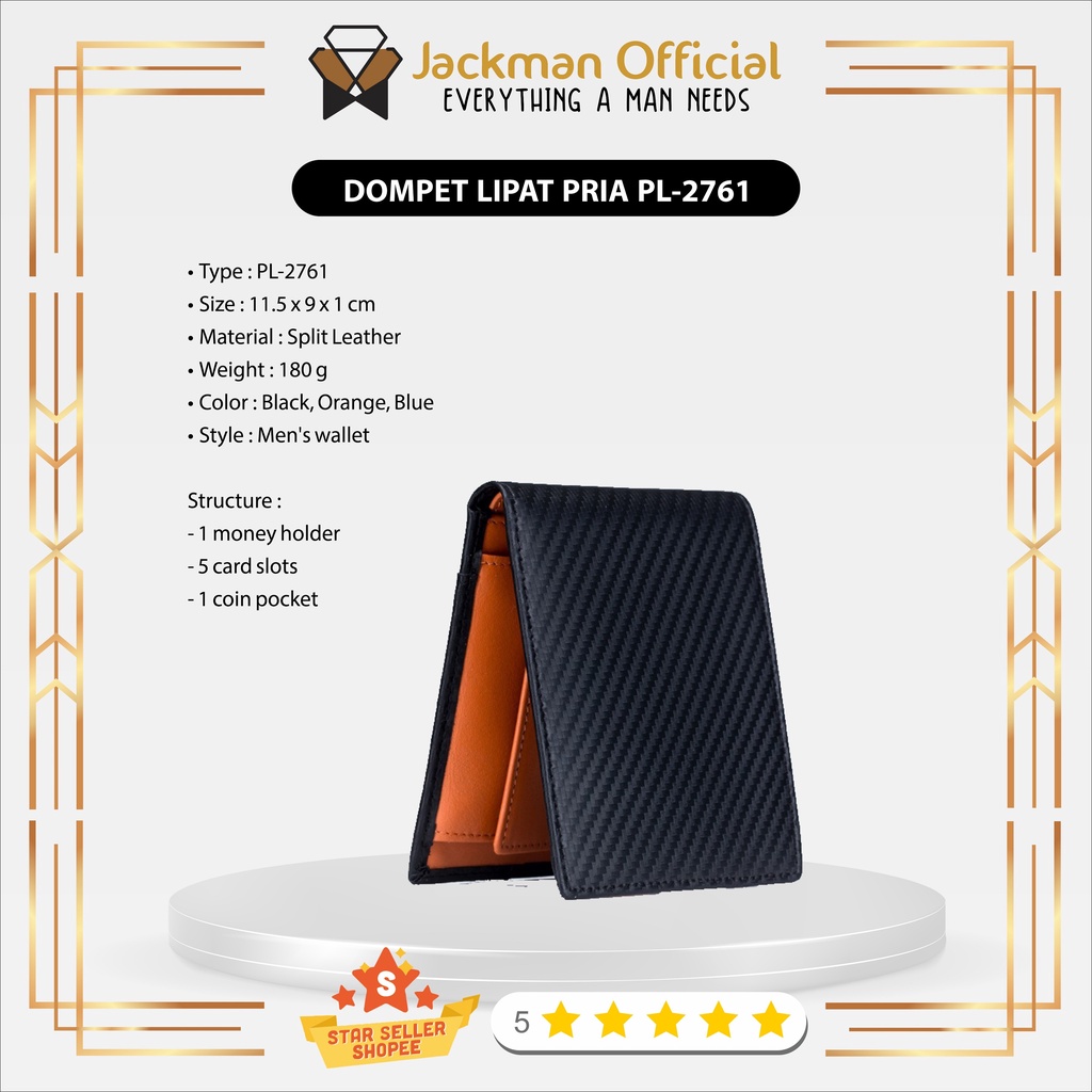 Jual DOMPET LIPAT PRIA PL-2761 - BIFOLD MENS WALLET RFID PROTECTION ...
