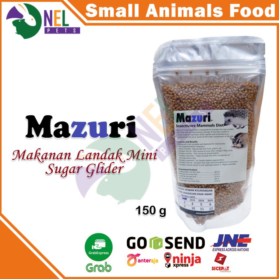 Jual MAZURI INSECTIVORE MAMMALS 150GR MAKANAN LANDAK MINI SUGAR GLIDER ...