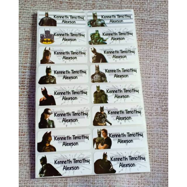 Jual Batman Label nama sticker label name waterproof | Shopee Indonesia